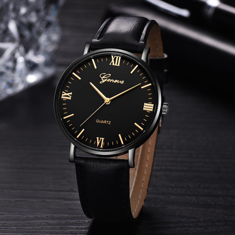 XR32 Unisex PU Leather Quartz Analog Watch Color 1