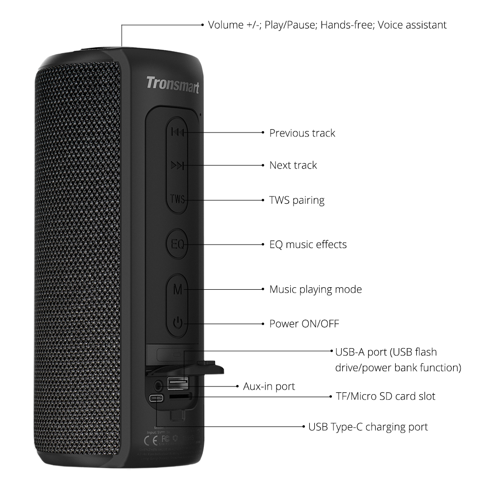 Tronsmart Element T6 Plus Bluetooth Speaker Black