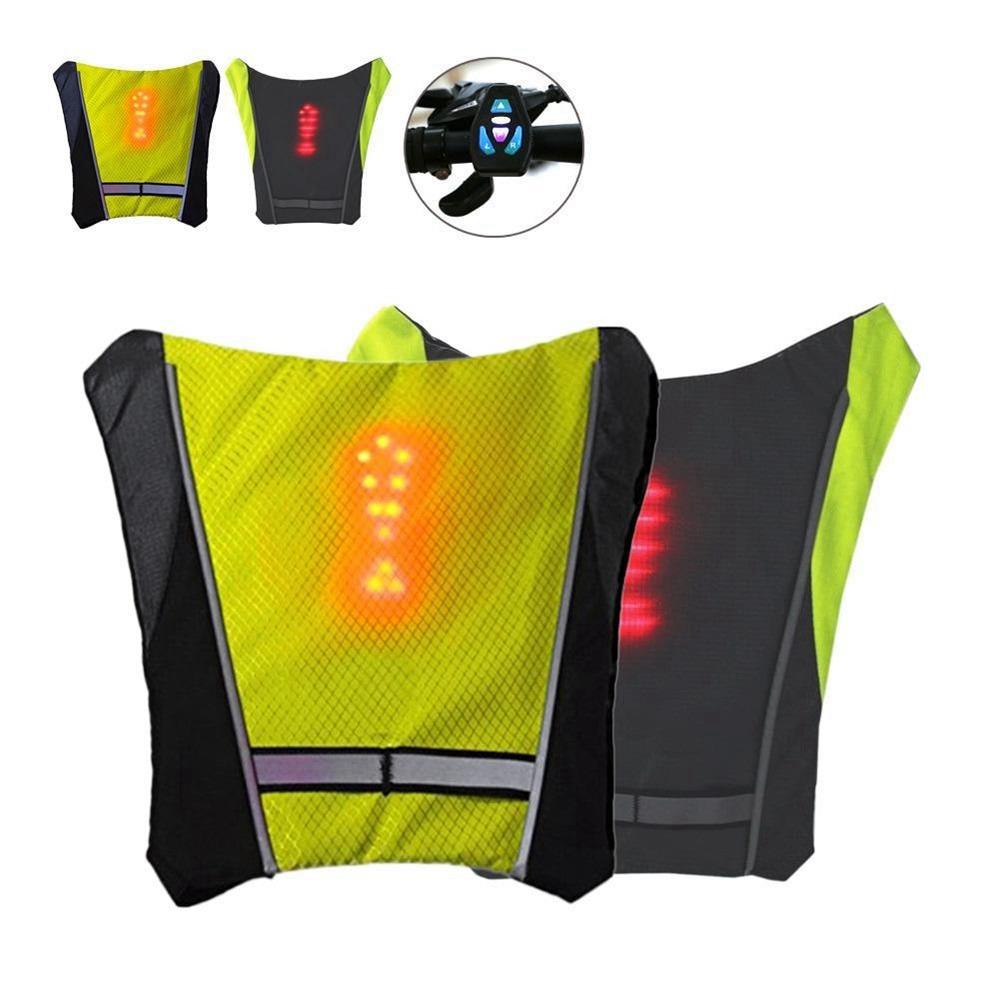 LED Wireless Turn Signal Light Reflective Vest Gray