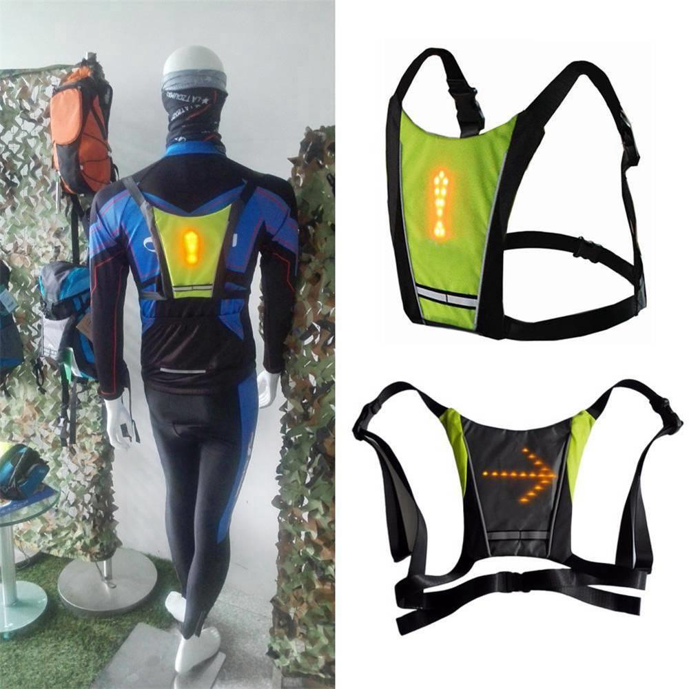 LED Wireless Turn Signal Light Reflective Vest Gray