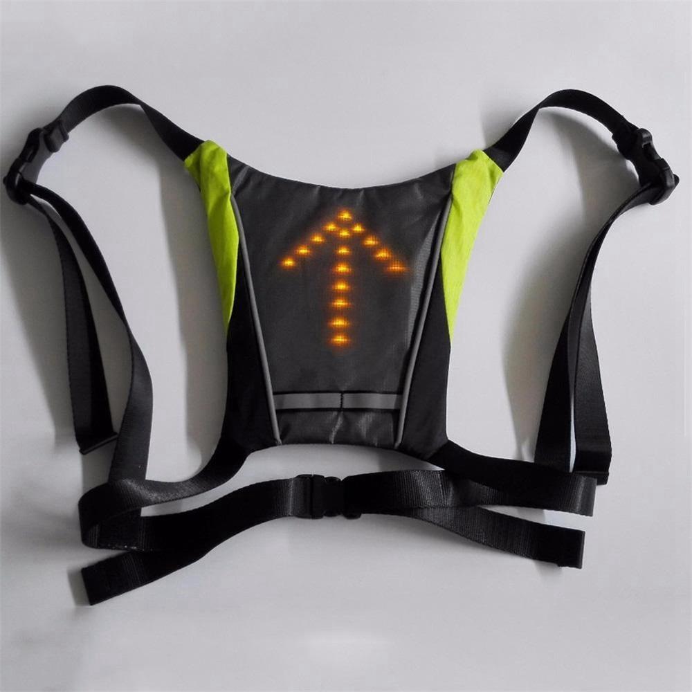LED Wireless Turn Signal Light Reflective Vest Gray