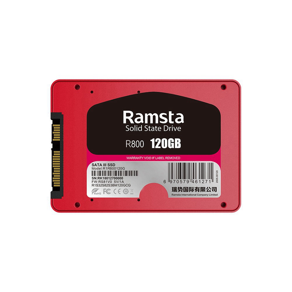 Ramsta R800 120GB SATA3 High Speed SSD Red