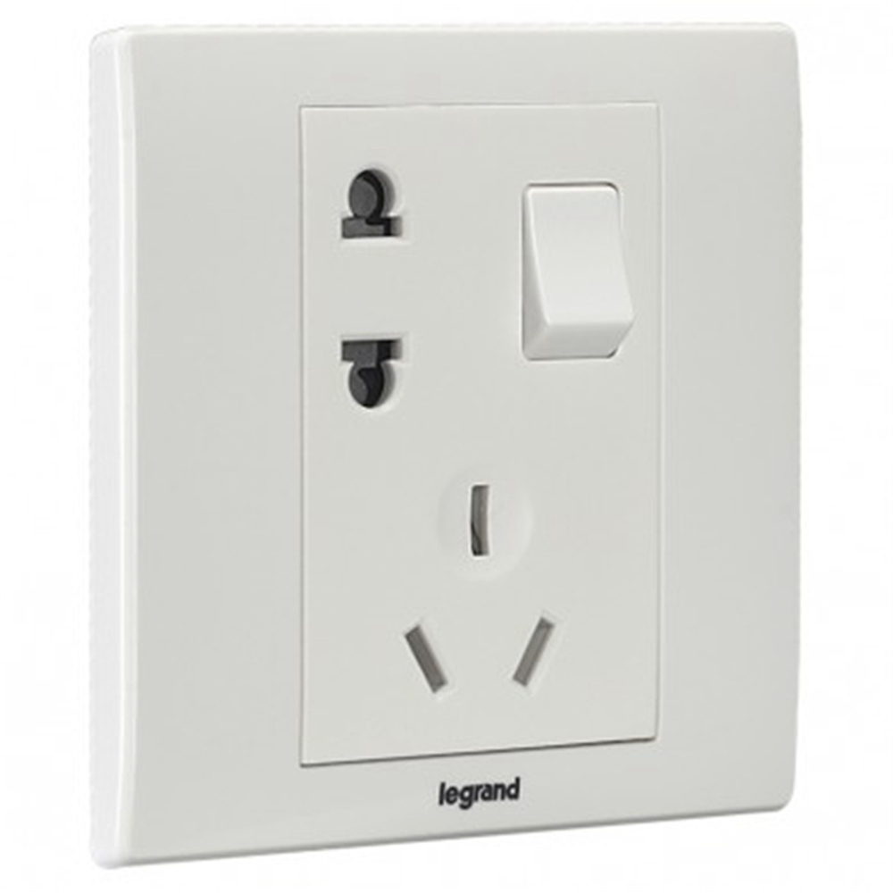 Legrand EN426 Universal Wall Socket with Switch White