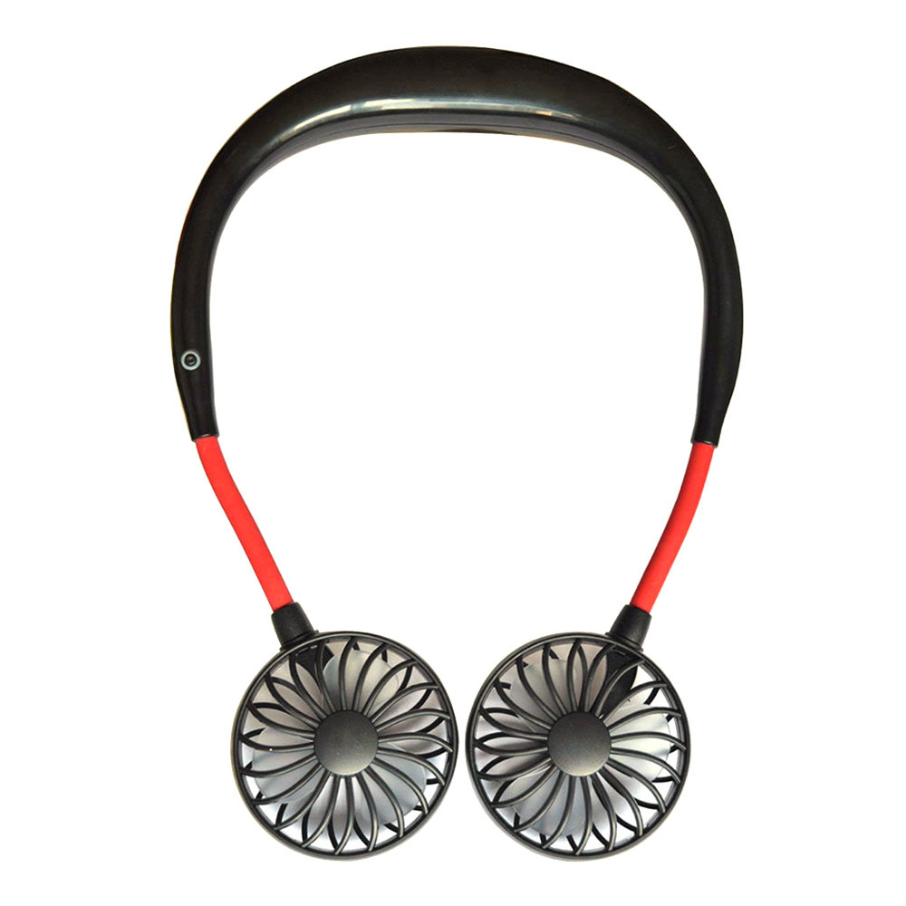 Neckband Fan with USB Charging for Outdoor Black
