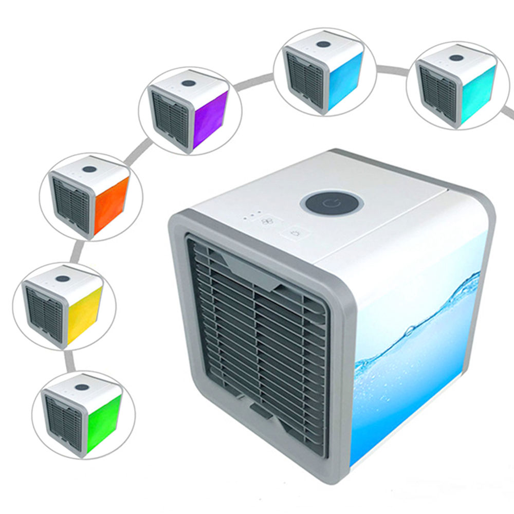 USB Mini Air Conditioner with 7 Colors Light White