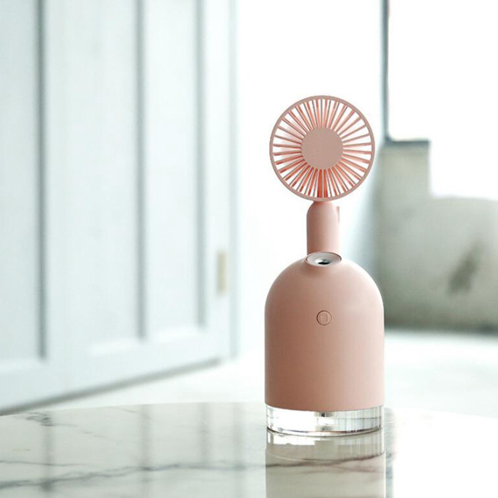 Fan Humidifier Multifunctional USB Mini Handheld Fan Pink