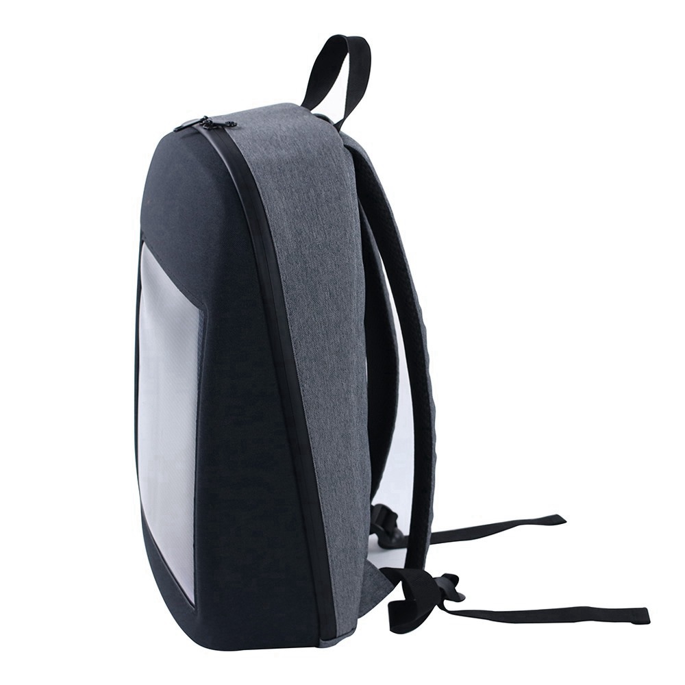 Unisex Creative Design LED Display Screen Backpack APP Control Gray