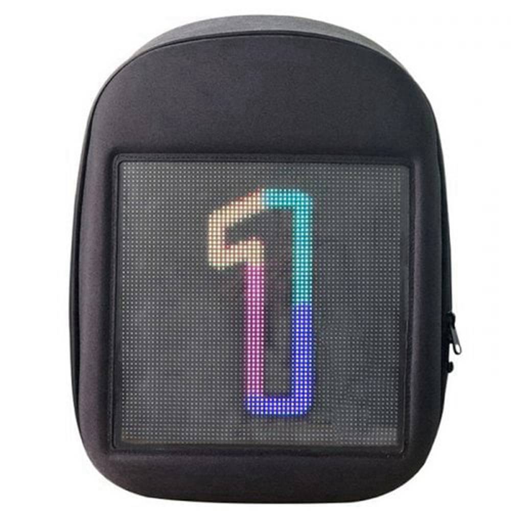 Unisex Creative Design LED Display Screen Backpack APP Control Gray