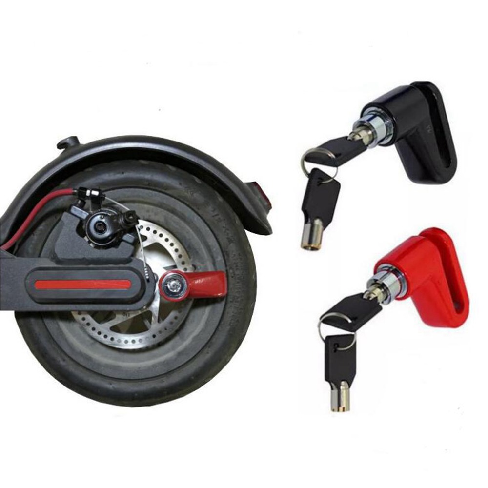 Anti-theft Electric Scooter Disc Brakes Wheels Lock Red