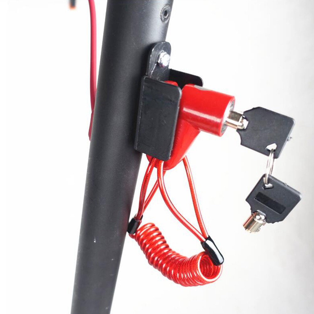 Anti-theft Scooter Disc Brakes Wheels Lock With Wire Rope Red