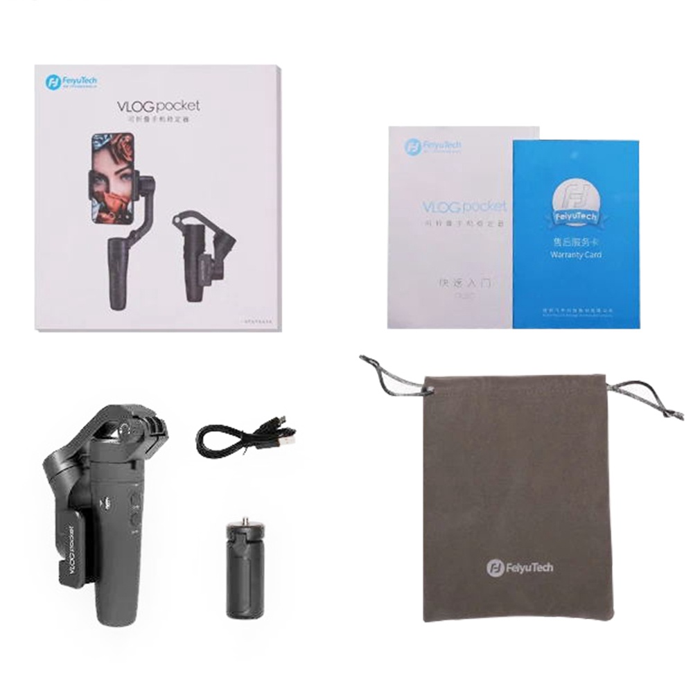 Feiyu Tech VLOG Pocket 3-Axis Handheld Gimbal Stabilizer Black