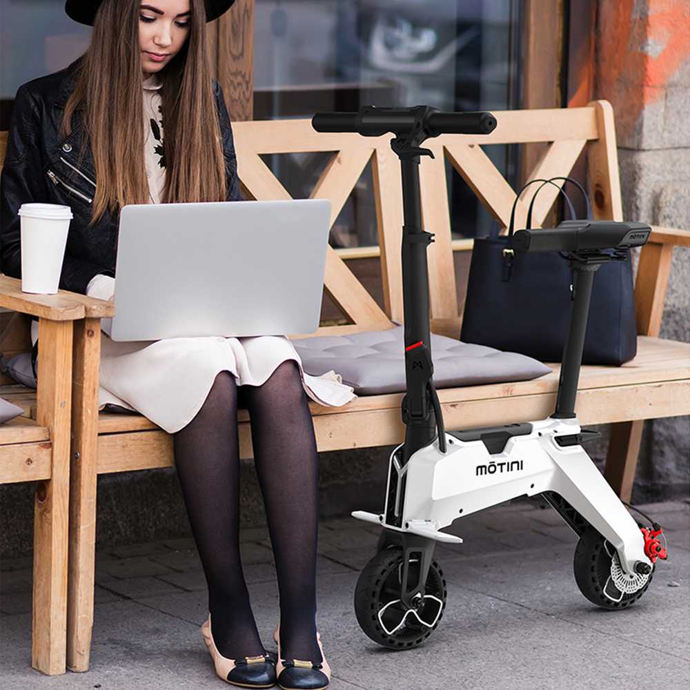 MOTINI Nano Mini Portable Electric Scooter 250W Motor White