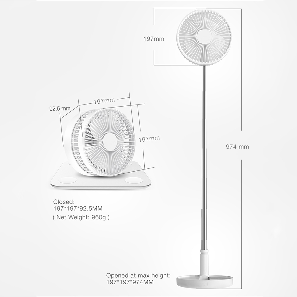 Mini Foldable Stretchable Fan White