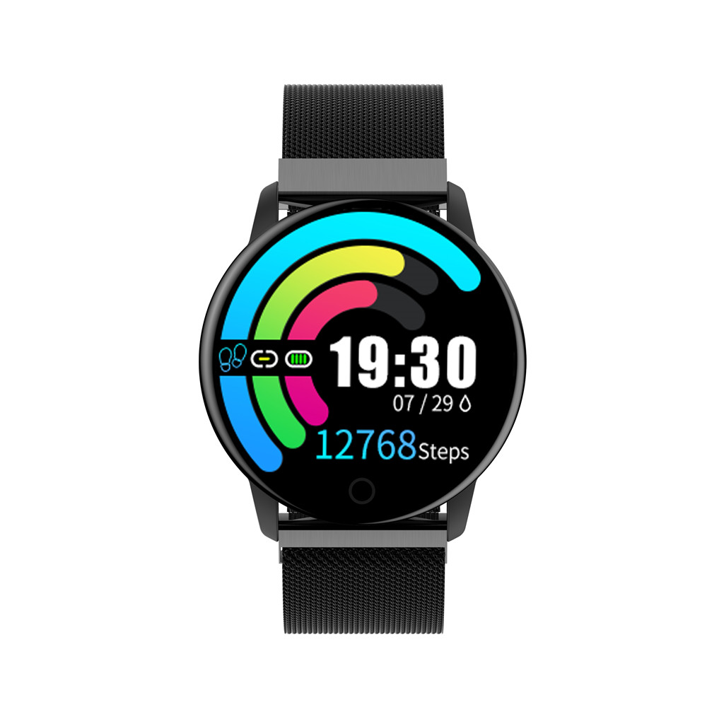 Makibes Q20 Smartwatch Blood Pressure Monitor 1.22 Inch Screen Black