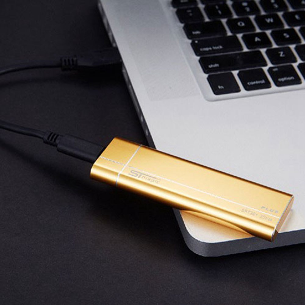 STmagic SPT30 Plus 128GB Mini Portable NVME SSD USB3.1 To Type-C Gold