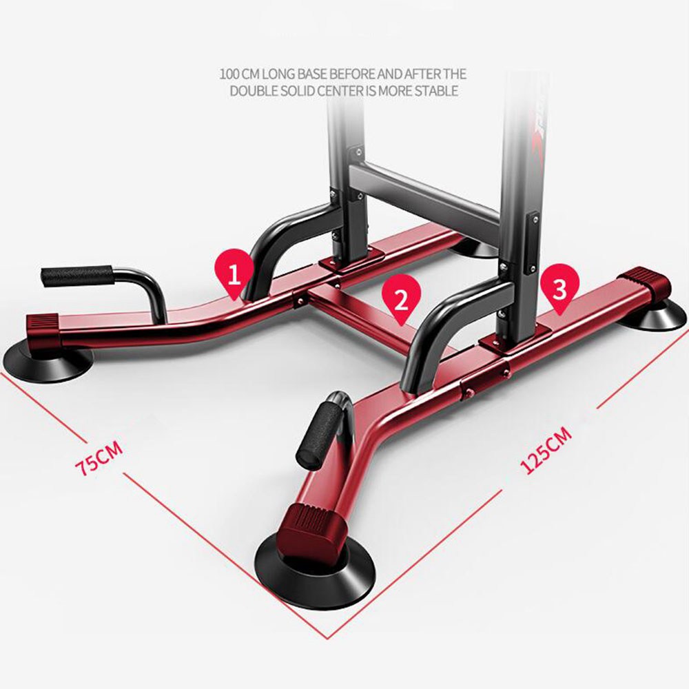 Multi-Function Adjustable Height Single Parallel Bars Black