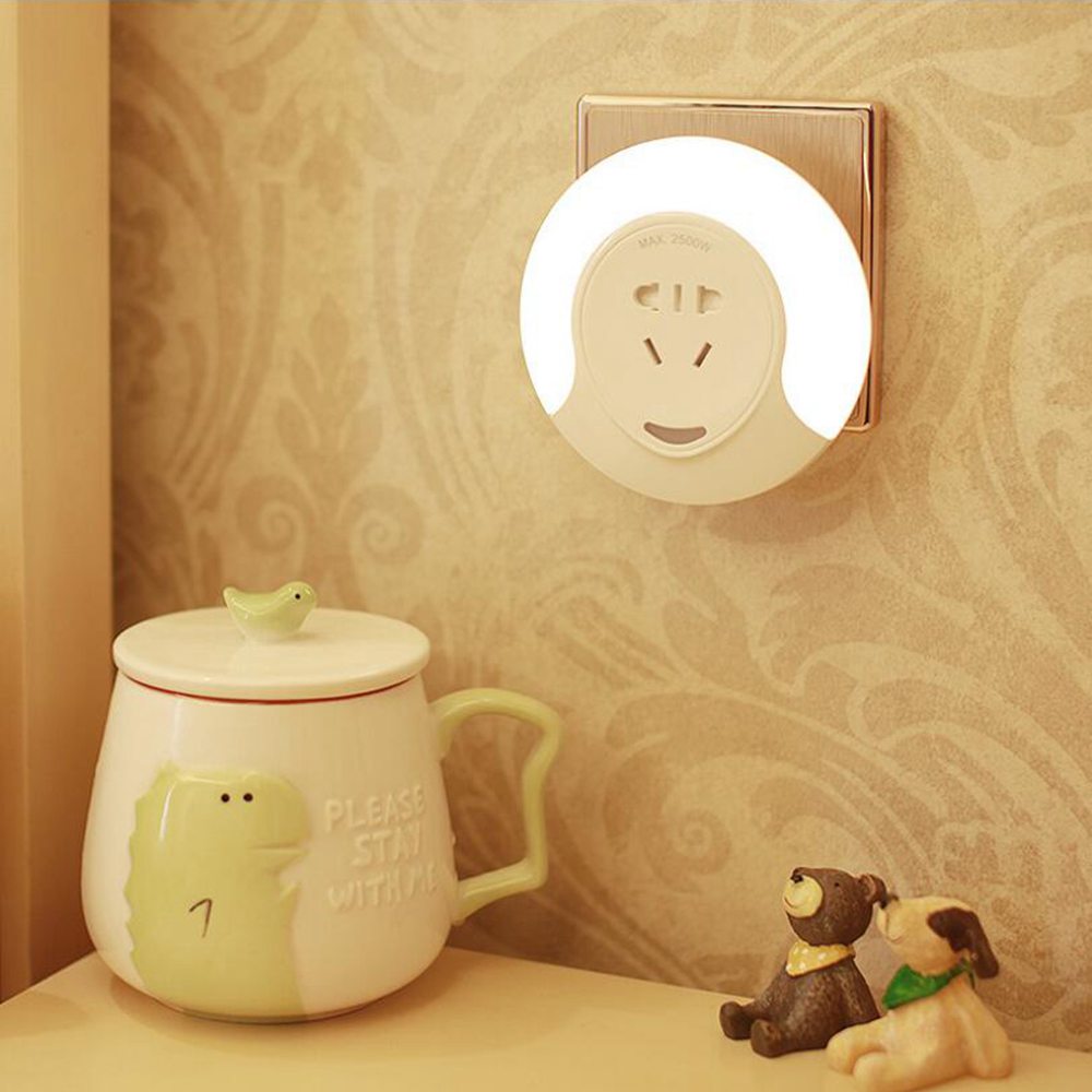 Light Sensor Control Night Light Socket White