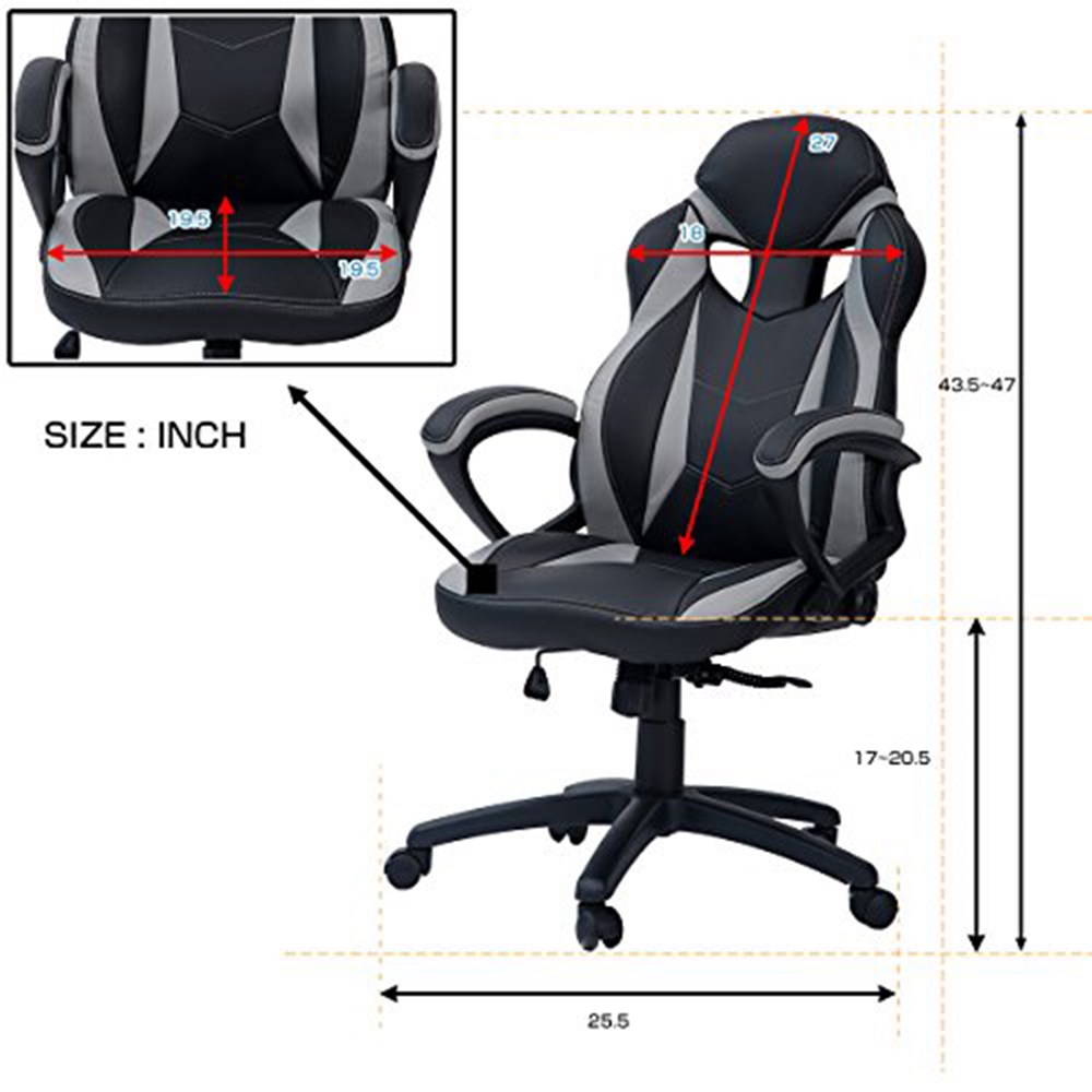 Merax Ergonomic Gaming Chair Executive Office Chair Grey
