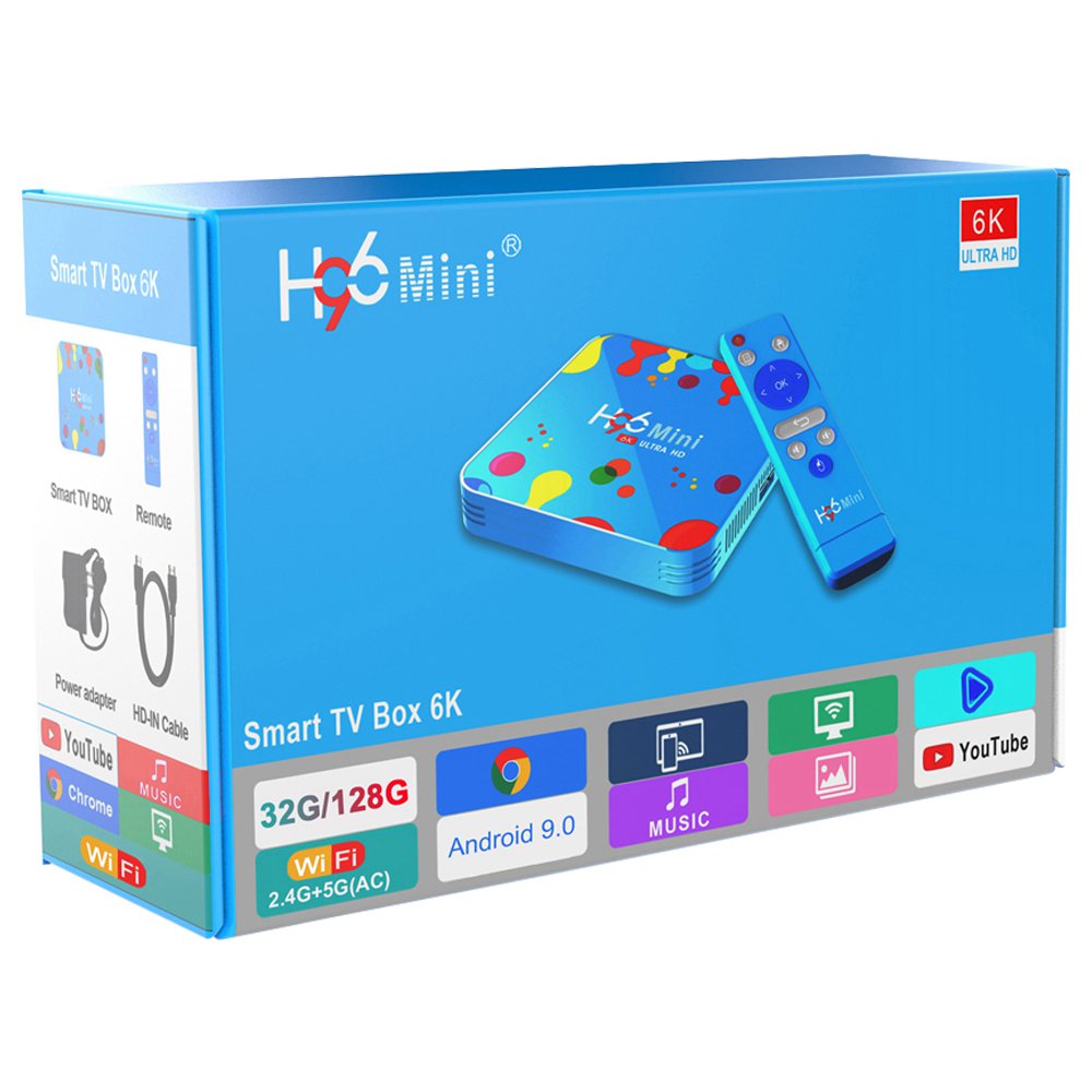 H96 Mini TV Box Android9.0 Allwinner H6 4GB/128GB 2.4G+5G WIFI USB3.0