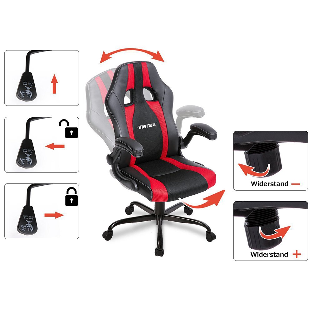 Merax Ergonomic Gaming Chair Executive Swivel Office Chair Red