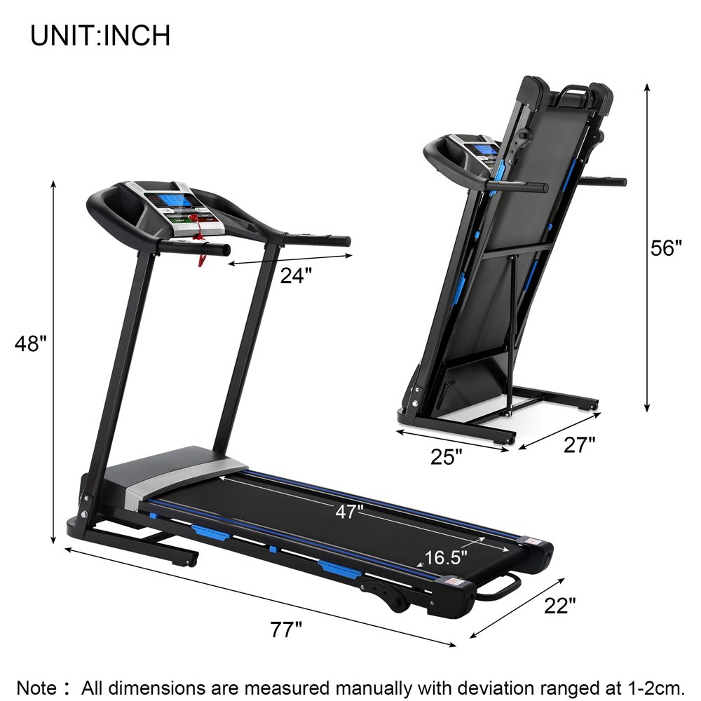 Merax Home Folding Electric Running Machine Black