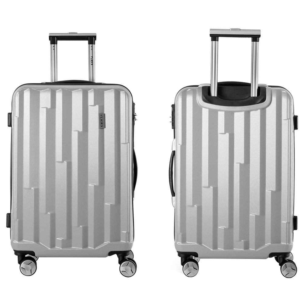 3PCS Fliex Hard Shell Travel Cases Trolley Luggages Silver
