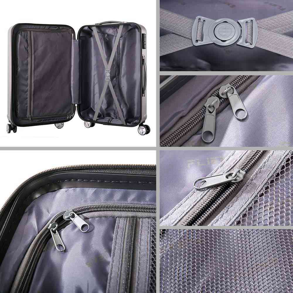 Fliex Hard Shell Travel Cases Trolley Luggages 24 Inch Champagne