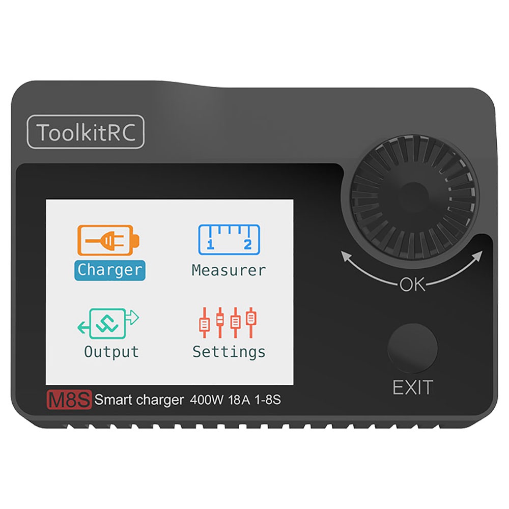 ToolkitRC M8S DC 400W 18A Compact Battery Balance Charger Black
