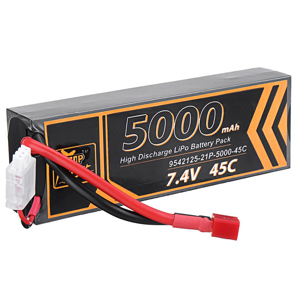 ZOP Power 2S 7.4V 5000mAh 45C Lipo Battery T Plug For RC Car Model