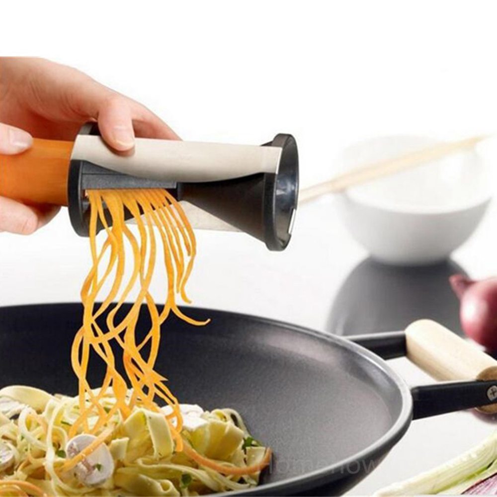 Spiral Hourglass Shape Vegetable Fruit Shredder Black