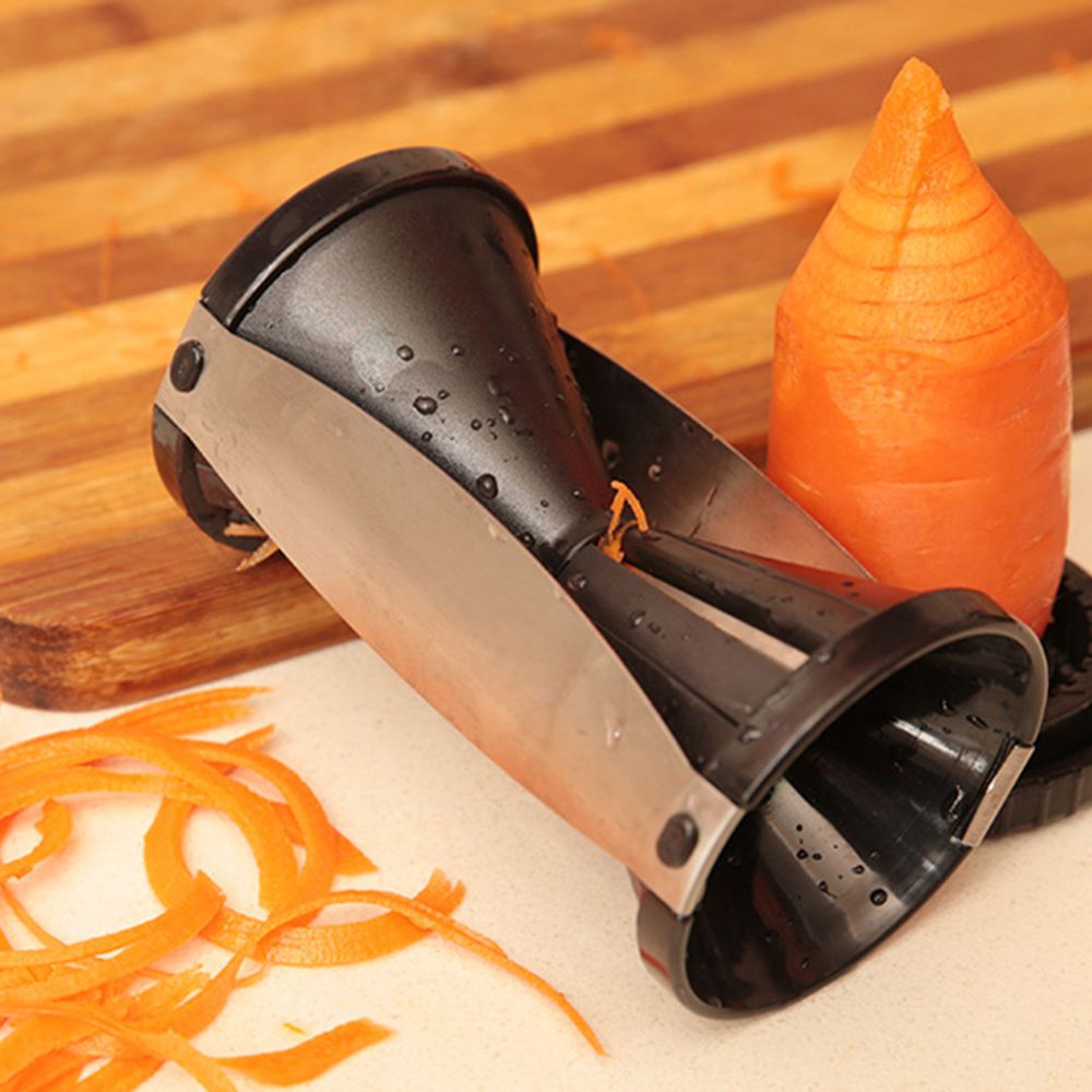 Spiral Hourglass Shape Vegetable Fruit Shredder Black