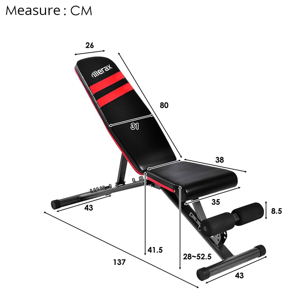 Merax Folding Weight Bench Bracket Abdominal Training Black