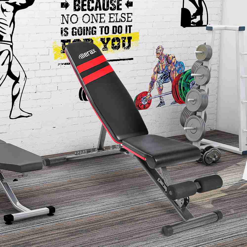 Merax Folding Weight Bench Bracket Abdominal Training Black