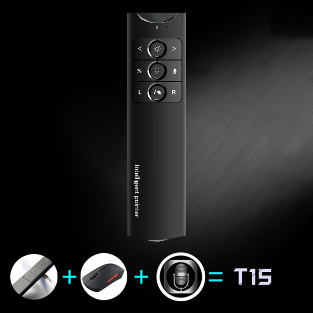 2.4G 1200 DPI Wireless Smart Voice Pen Remote Control Black