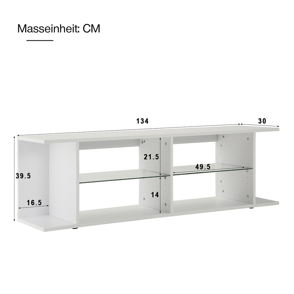 Modern TV Board With LED Light White