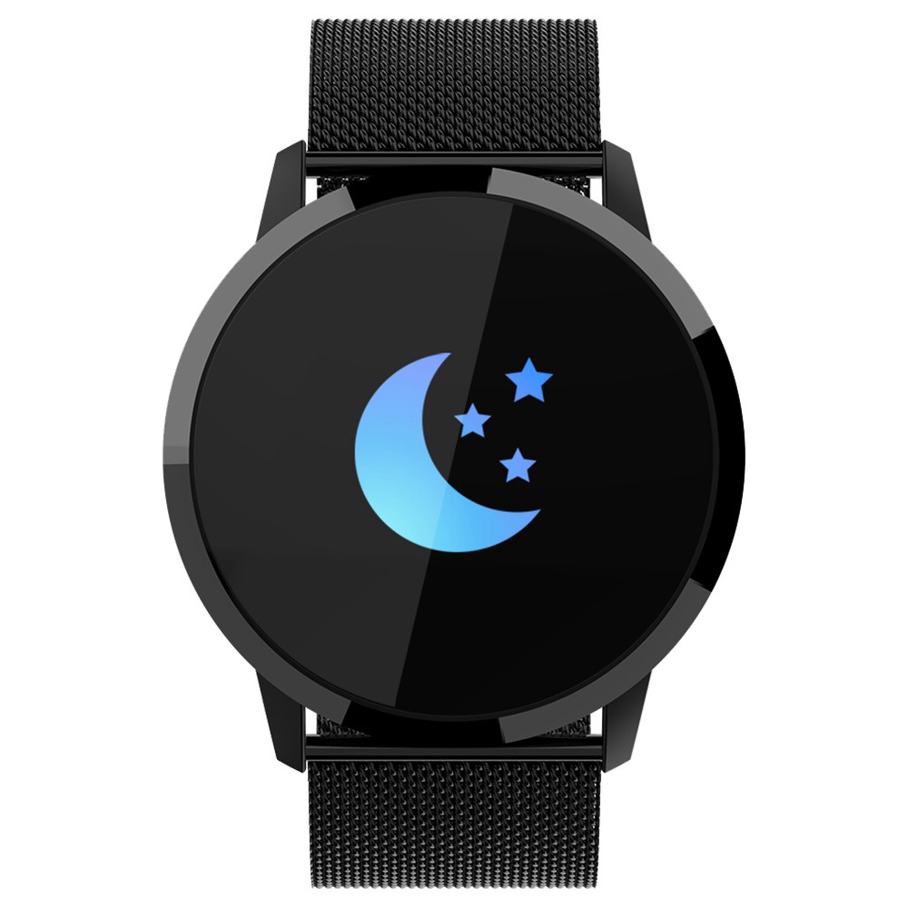 Makibes Q8 Smart Watch 1.0 Inch Round TFT Screen Metal Strap Black