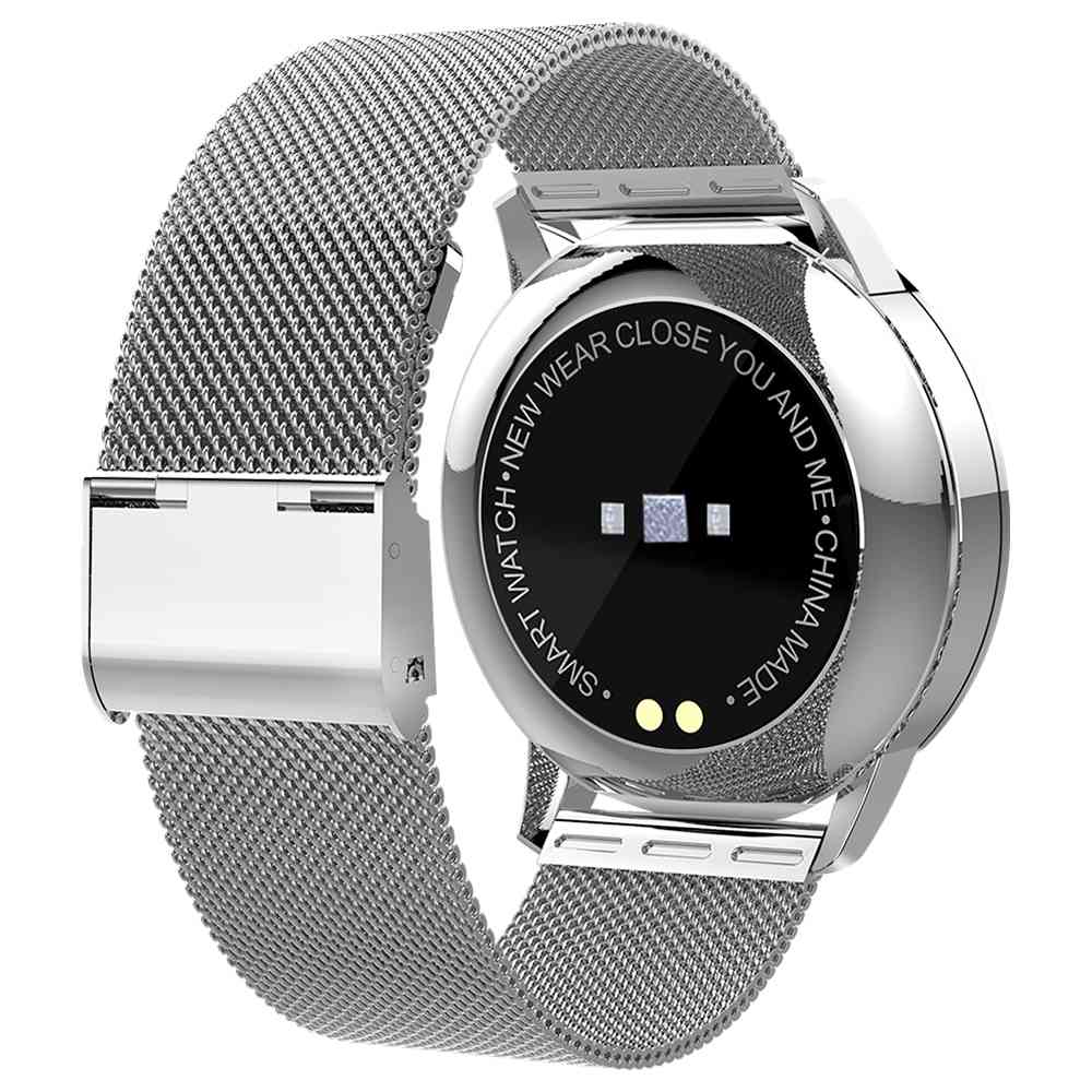 Makibes Q8 Smart Watch 1.0 Inch Round TFT Screen Metal Strap Silver