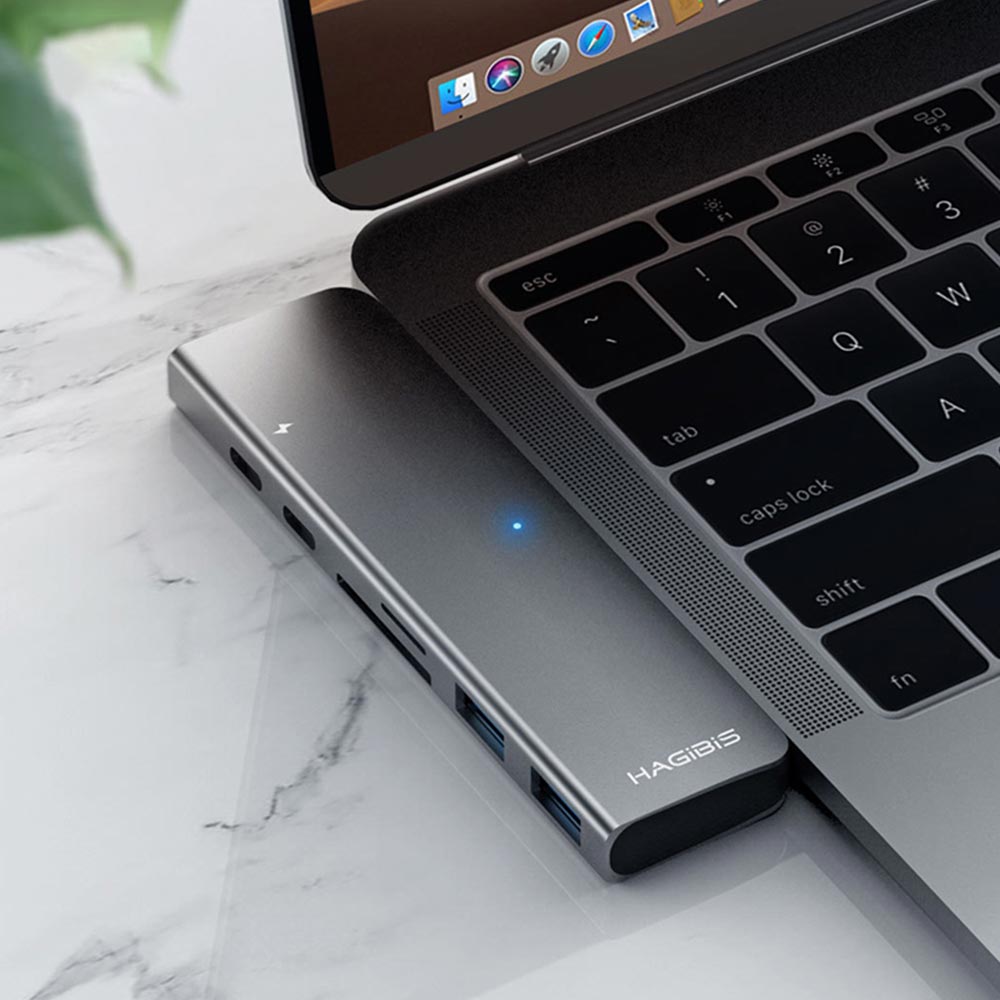 HAGIBIS Type-C Multifunctional Docking Station Dark Gray