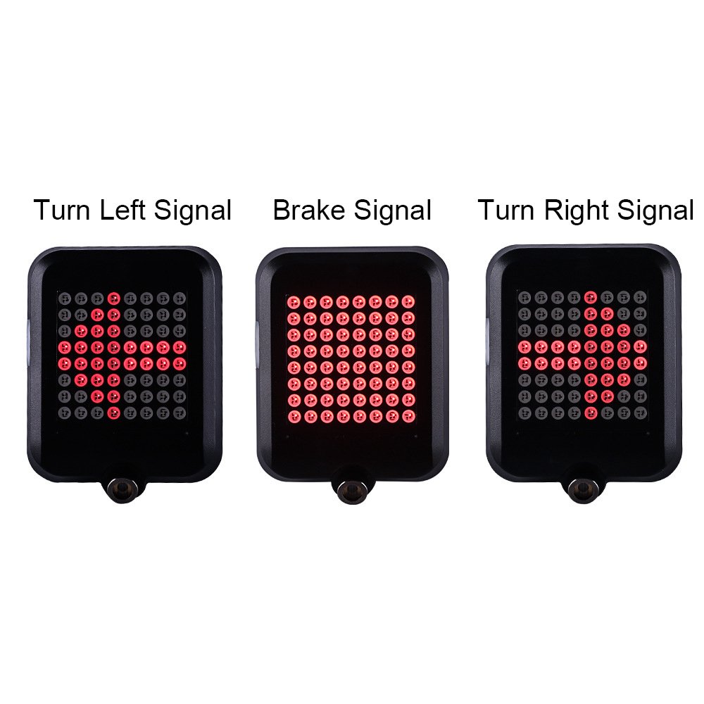 TX129 64-led Intelligent Bicycle Taillight Infrared Laser Black