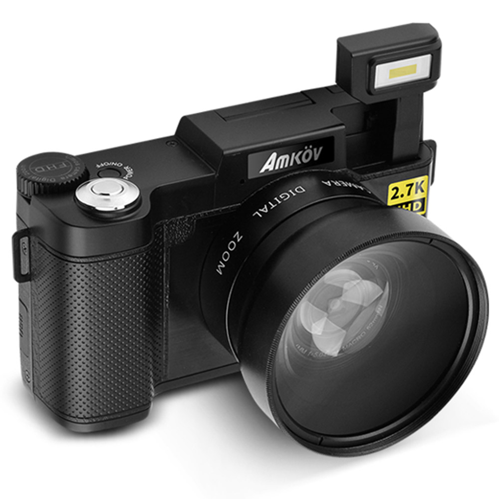 AMKOV CD-RW Digital Camera 3 Inch 2.7K Black