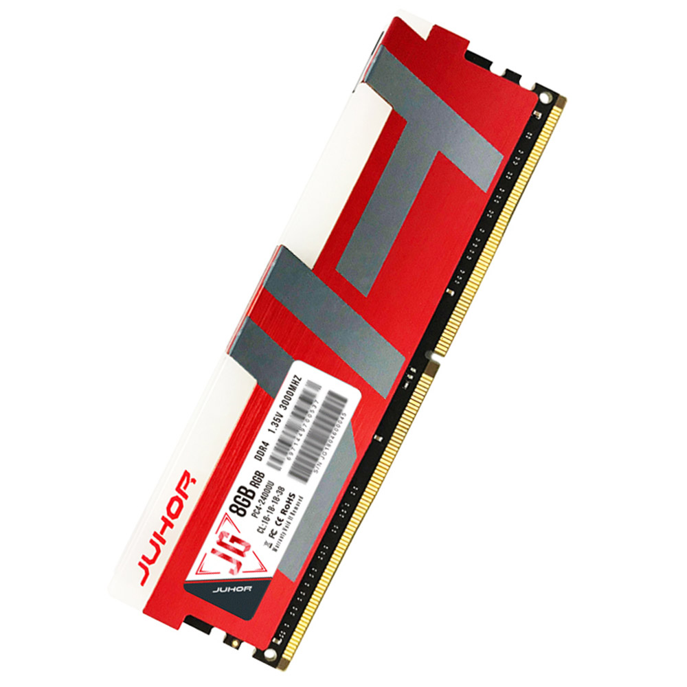 Juhor DDR4 8GB 3000Mhz Memory Module With RGB Glowing and Shell Red