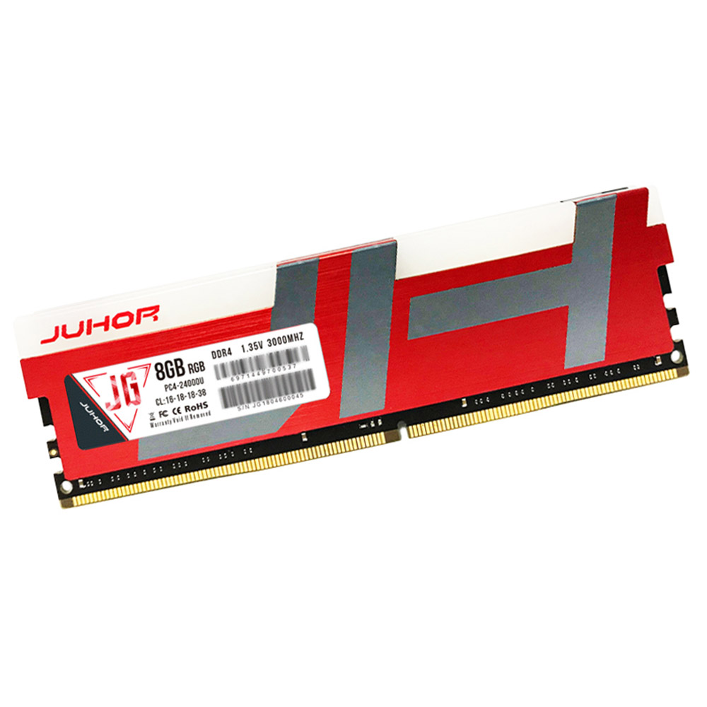Juhor DDR4 8GB 3000Mhz Memory Module With RGB Glowing and Shell Red