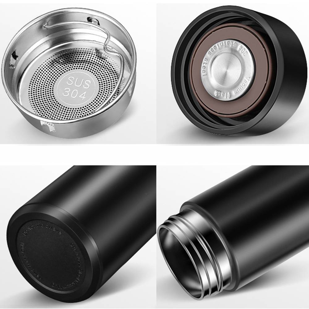 500ML Portable Smart Thermos Cup Black