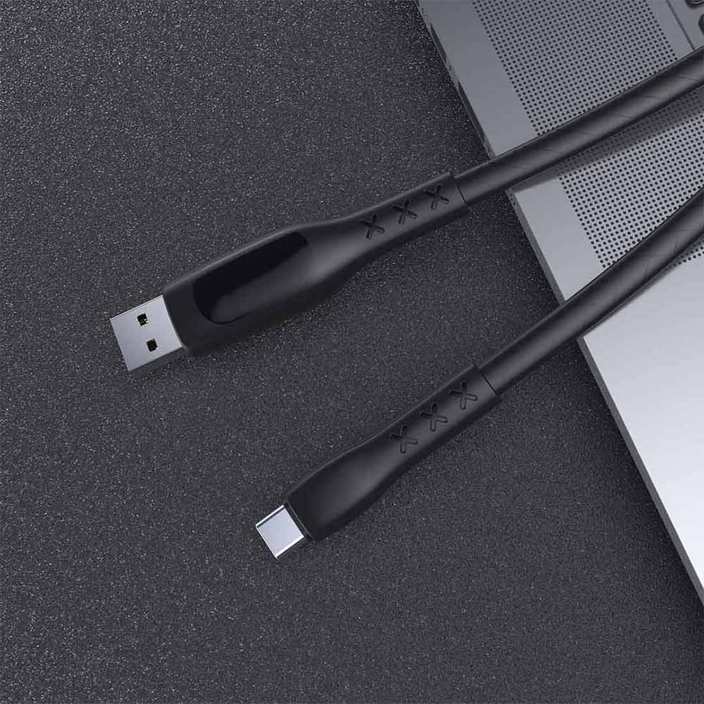 WSKEN 3A LED Display Smart Type-C Fast Charging Data Cable 1.2M Black
