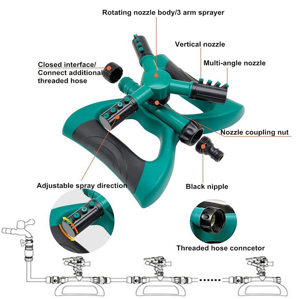 Automatic Garden Lawn Sprinkler Irrigation System Green