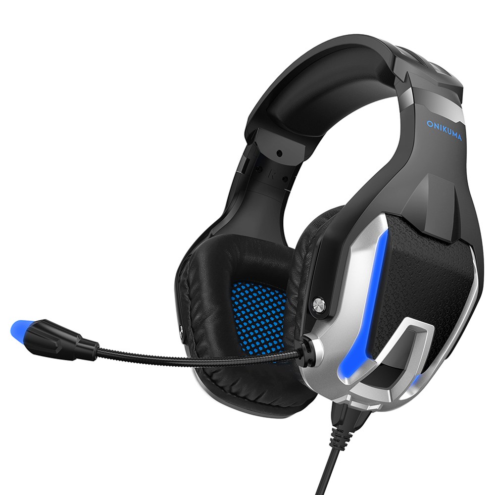 Onikuma K12 3.5mm Audio+USB Gaming Headset Blue