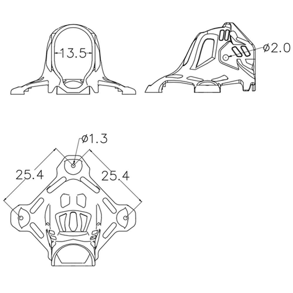 Happymodel 35.5mm Mounting Pitch Adjustable Angle Camera Canopy Black