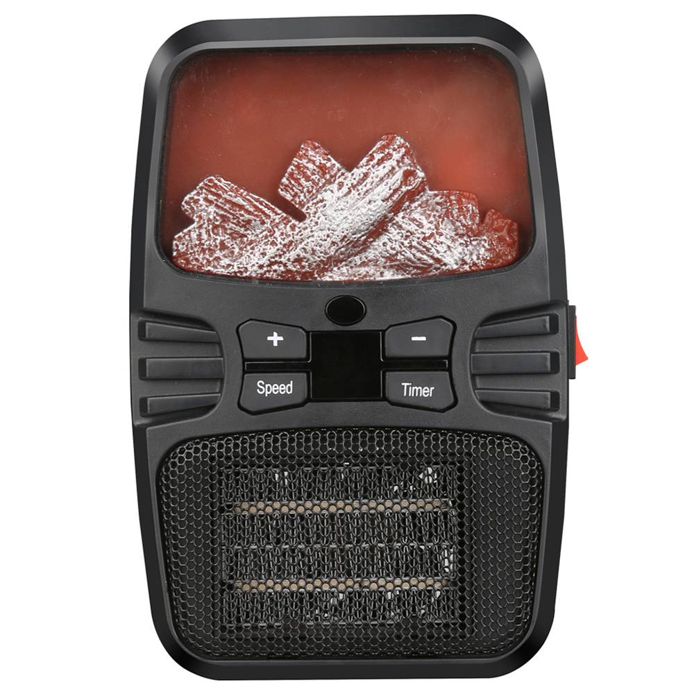 Flame Heater 1000W Remote Control Black