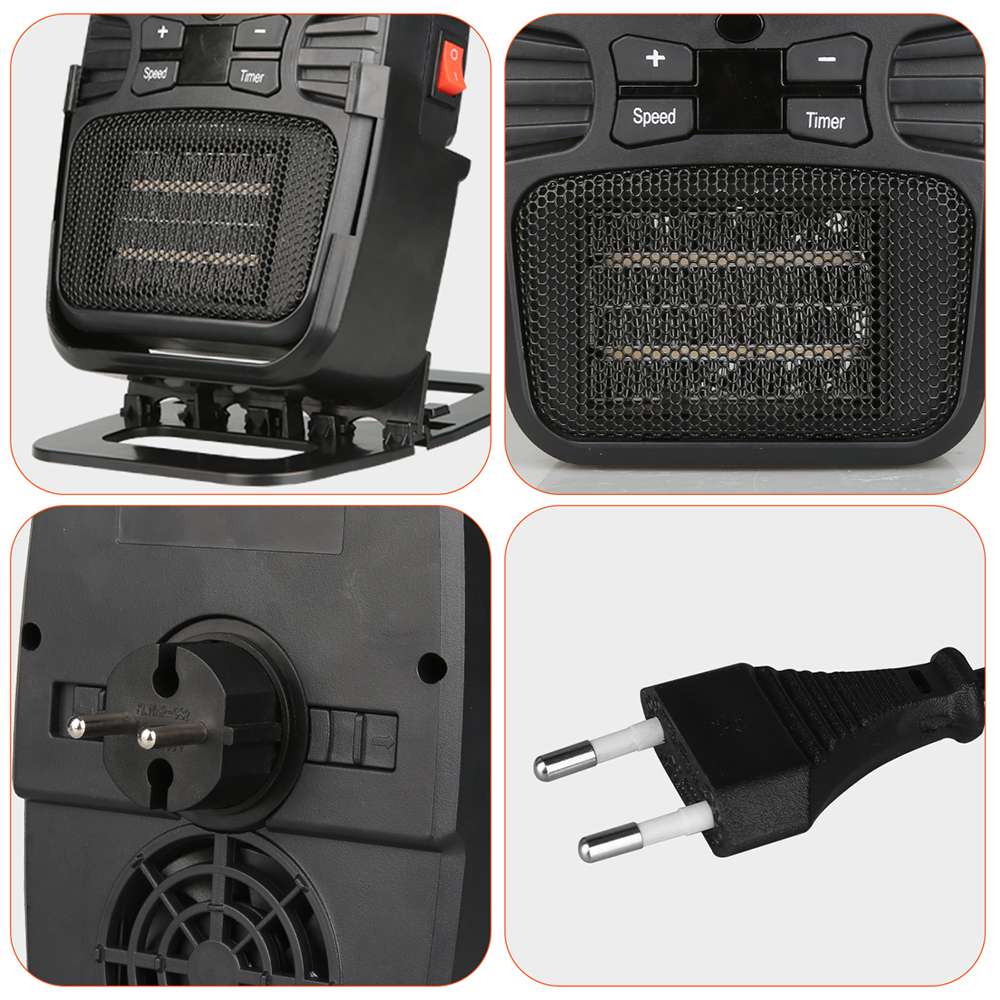 Flame Heater 1000W Remote Control Black