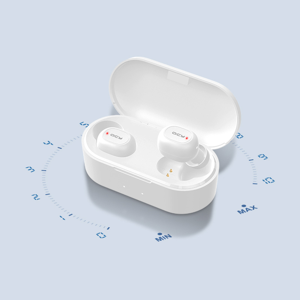 QCY T2S Bluetooth 5.0 TWS Earphones Wireless Charging 800mAh White